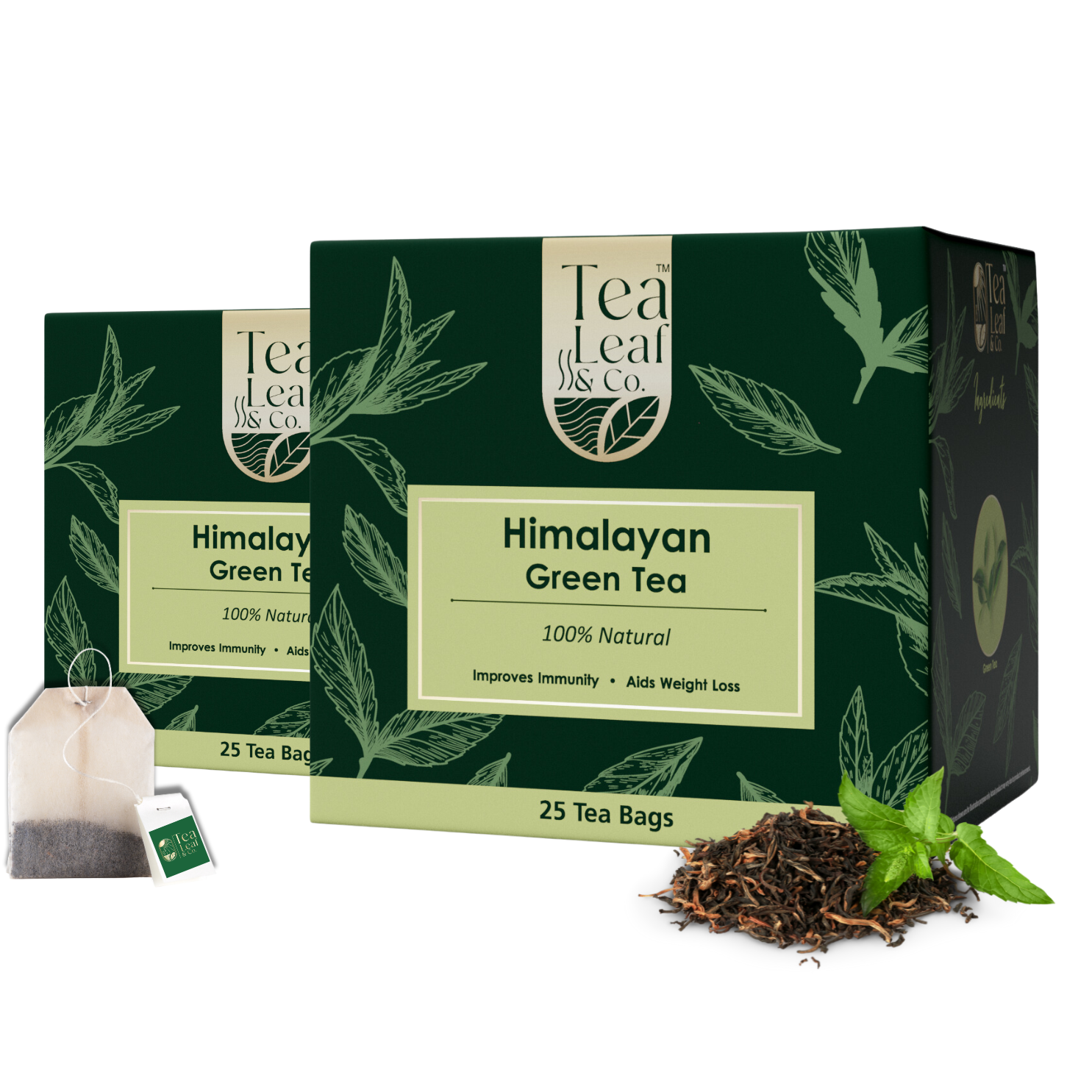 Himalayan Green Tea - Immunity & Senses Boost - 25 Tea Bags (Pack of 2) – Tealeaf&co.
