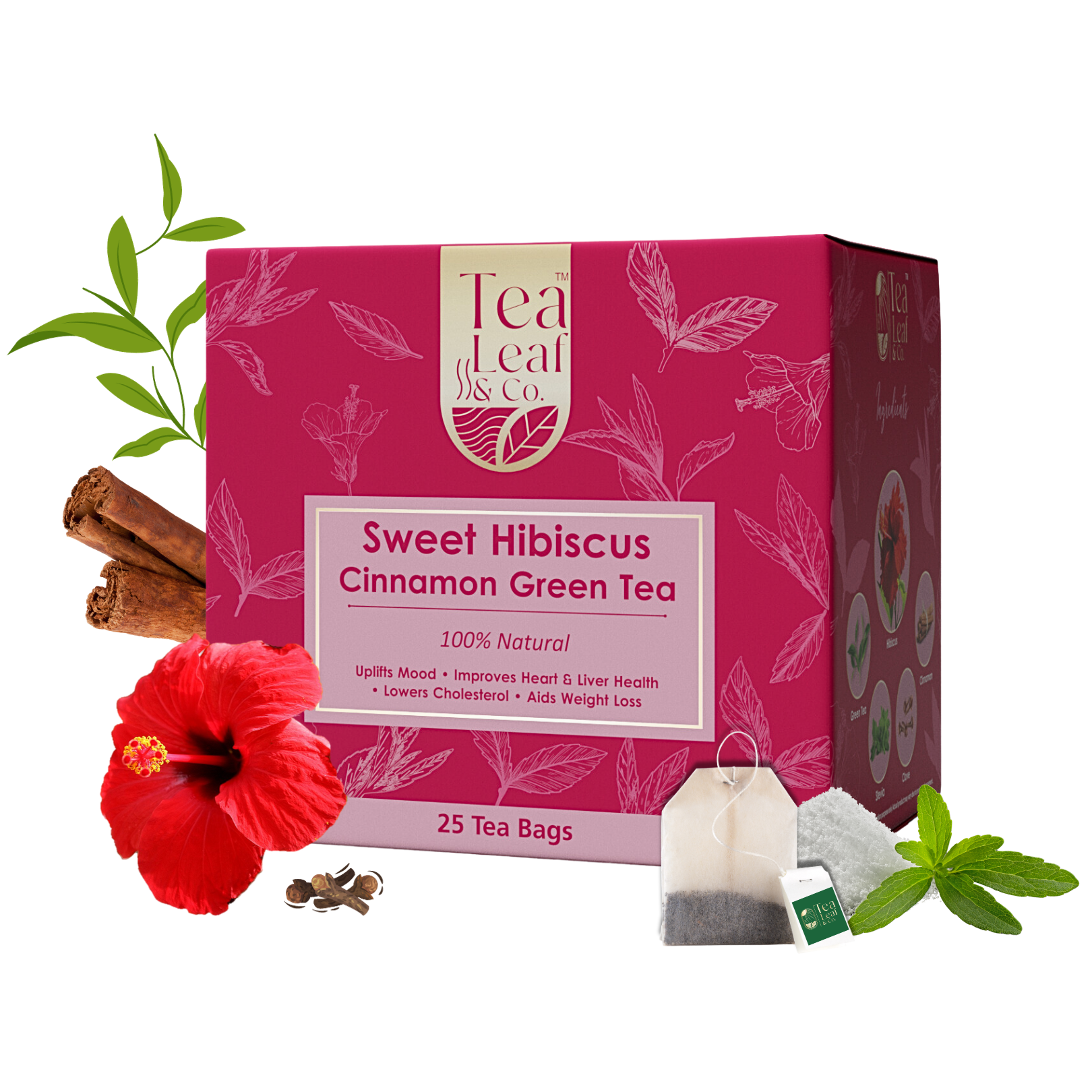 Sweet Hibiscus Green Tea - 25 Tea Bags – Tealeaf&co.